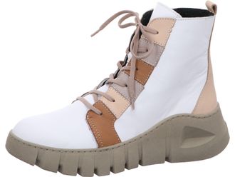 Gemini Damen Stiefelette aus Leder mit Plateau und Keilabsatz 033317-02, Gr&ouml;&szlig;e:37 EU, Farbe:Wei&szlig;