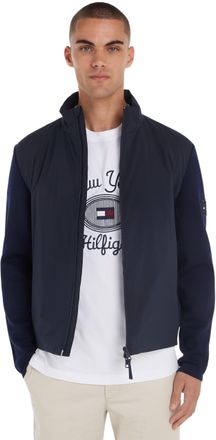 Tommy Hilfiger Herren Sweatshirt mit Rei&szlig;verschluss Zip Through ohne Kapuze, Blau (Desert Sky), M