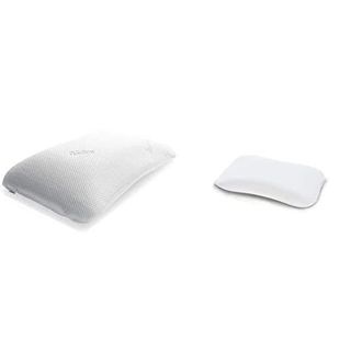Tempur Oreiller Symphony Sleeping Pillow Oreiller Ergonomique de Soutien du Cou pour Les dormeurs dorsaux et latéraux, Blanc, L (63x43x14 cm) & Texture Houss