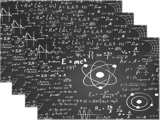 Linomo Platzdeckchen, Mathematik Formel P&auml;dagogisch Tischsets rutschfeste, hitzebest&auml;ndige, waschbare Tischsets f&uuml;r den Esstisch K&uuml;che Dekor