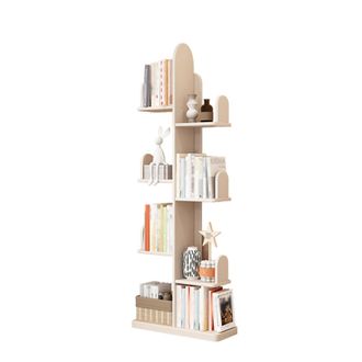 Generic 7-stufiges Baum-B&uuml;cherregal, kreativ gebogenes vertikales B&uuml;cherregal, B&uuml;cherregal, platzsparend, geeignet for die Aufbewahrung von B&uuml;chern und Zeitsc