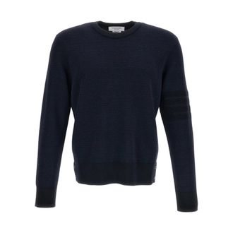 Thom Browne Ottoman Milano Stitch 4-Bar Bomber Pullover - - Knitwear - Herren - Blau - M