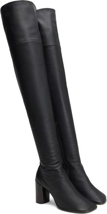 Christophe Lemaire Calf Leather Square-Toe Ankle Boot - Black