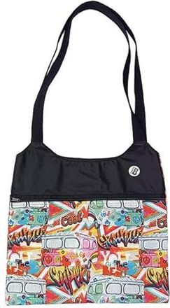 Plan B Sac fourre-tout en tissu, 37 x 33 cm, poignée en nylon 41 cm, doublure intérieure, grande poche extérieure avec fermeture éclair, multicolore, femme, 