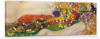 1art1 Gustav Klimt Poster Wasserschlangen II, 1904-1907 Bilder Leinwand-Bild Auf Keilrahmen | XXL-Wandbild Poster Kunstdruck Als Leinwandbild 150x50 cm