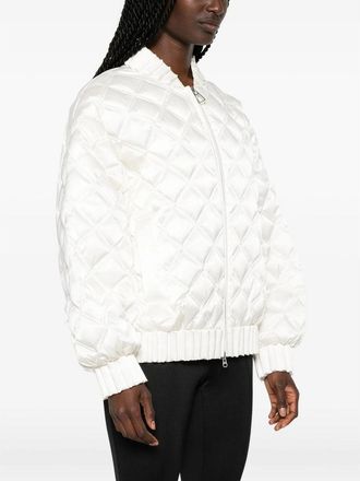 RAXXY Quilted Silk-Blend Down Jacket - White