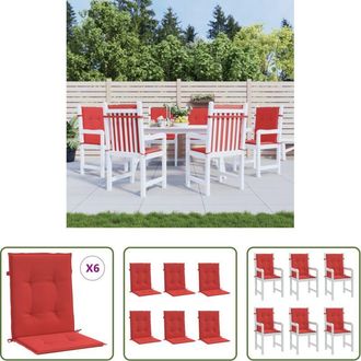 vidaXL vidaXL Niedriglehner - Gartenstuhlauflagen f&uuml;r Niedriglehner 6 Stk. Rot 100x50x3 cm