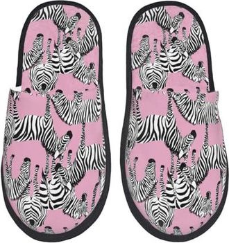 Generic Pantoufles En Feutre Z&egrave;bre Violet Mignon Peluche Pantoufles En Coton Cozy Chaussons DInt&eacute;rieur Pour Invit&eacute; H&ocirc;tel Homme M