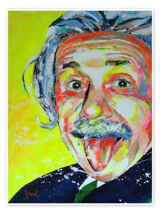 Posterlounge Albert Einstein Poster von Marie-Armelle Borel 30 x 40 cm Bunt Wandbilder Wanddeko