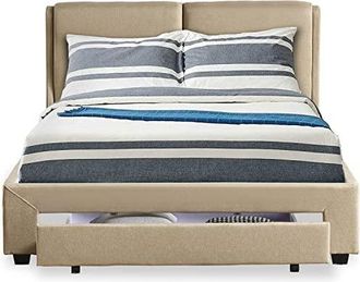 Menzzo Bett, Beige, 148 x 207 x 100 cm