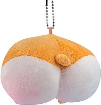Generic Porte-cl&eacute;s mignon doux p&ecirc;che hanche chat fesses jouets corgi chien cochon cul porte-cl&eacute;s sac d&eacute;coration mode pendentif fille enfant peluche poup&eacute;e por