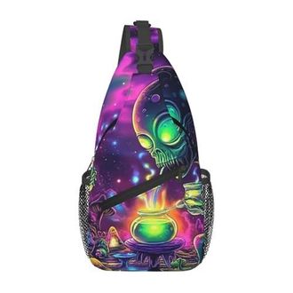Generic Cosmic Alien Sac &agrave; bandouli&egrave;re fluo Sac &agrave; dos de voyage Sac &agrave; dos &agrave; bandouli&egrave;re pour homme Sac &agrave; dos de randonn&eacute;e