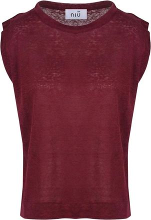 Ni&ugrave; Niu, Femme, Tops, Rouge, Taille: 38 FR Top Kimoncino