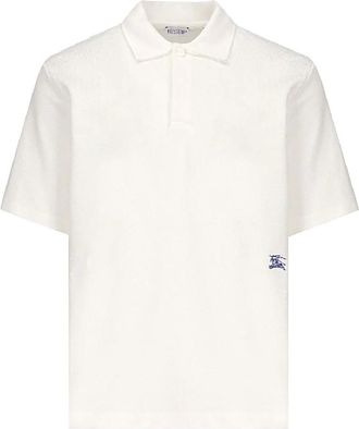 Burberry Homme, Tops, Blanc, Taille: XL Ekd Logo Polo