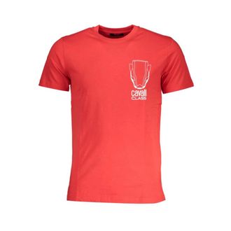 Cavalli Cotton T-Shirt - - Tops - Herren - Rot - 2XL
