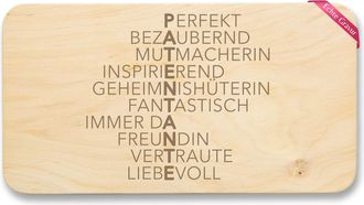 Shirtracer Fr&uuml;hst&uuml;cksbrettchen Holz Natur - Fr&uuml;hst&uuml;cksbrett - Brotzeitbrett Patentante Eigenschaften I Vesperbrett Patentante Geschenk Patin Weihnachten Geschenk