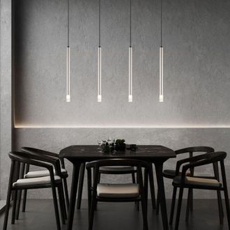 Globo Lighting Suspension, lampe de table &agrave; manger, lampe de salon, 4 flammes, h 120 cm