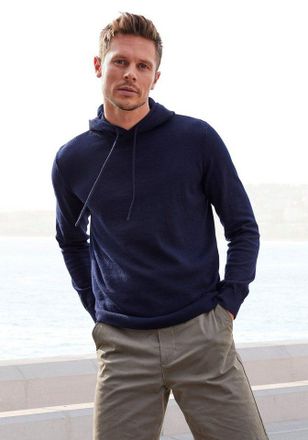 H.I.S Hoodie, Strickpullover mit Kapuze Feinstrick aus pflegeleichter Baumwollmischung