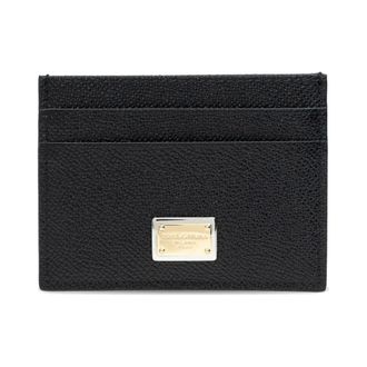 Dolce & Gabbana Femme, Accessoires, Noir, Taille: ONE Size Porte-cartes en cuir de veau