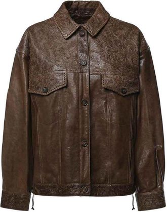 Golden Goose Blouson En Cuir - Vert