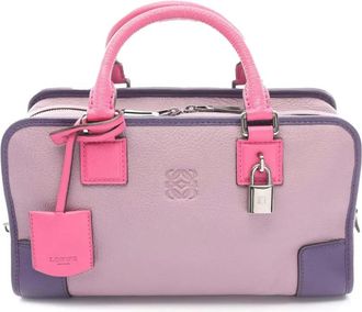 Loewe 2010-2025 Tricolor Amazona Handtasche aus Ziegenleder 28cm - Violett