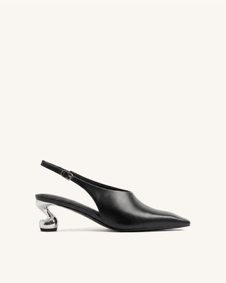 JW PEI Hannah escarpins slingback sculpturaux noirs