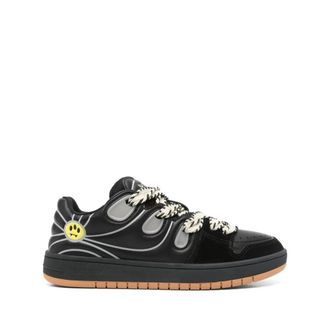 Barrow Schwarze Sneakers Leder Gummi Stoff - - Shoes - Herren - Schwarzk - 39 EU