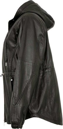 Jilani Lederjacke Camelia Jilani Collection - Damen Lederjacke Lammnappa Kapuze Oversize schwarz