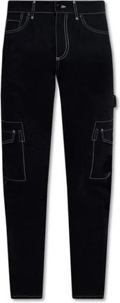 Burberry Homme, Jeans, Noir, Taille: W31 Pantalon Cargo en Denim avec Coutures Contrastées