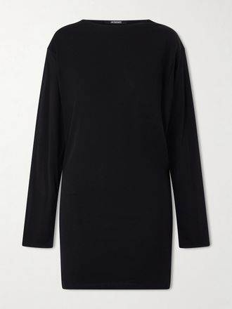 Jacquemus The Mistral Minikleid Aus Jersey Mit Falten Und R&uuml;ckenausschnitt - Schwarz