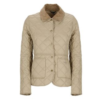 Barbour Femme, Vestes, Beige, Taille: 42 FR Veste matelass&eacute;e beige avec col en velours c&ocirc;tel&eacute;