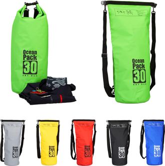 Relaxdays Ocean Pack 30 L, wasserabweisender Dry Bag für Wertsachen, leichter Trockensack für Outdoor Sport, grün