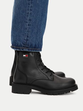 Tommy Jeans Schn&uuml;rstiefeletten Tommy Jeans Tjw Cleated Lace Up Boots EN0EN03104 Schwarz