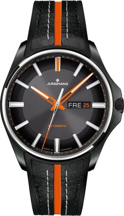 Junghans Meister S Automatic, Kautschukband mit Ledereinlage, Gangreserve bis zu 38 Stunden Herrenuhr 27/4612.00