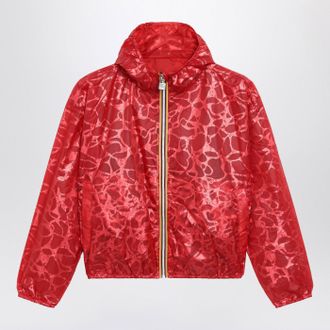 K-Way Rote Laurette-Jacke mit laminiertem Print
