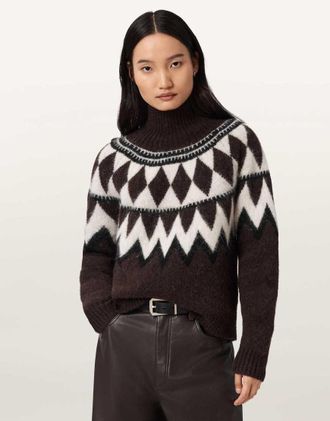 AllSaints Tara - Pullover in Ochsenblutrot