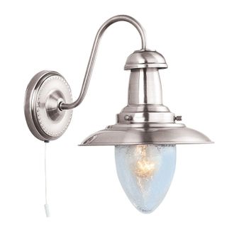 Searchlight Landhaus Stil Wand Lampe Wohn Zimmer Beleuchtung Flur Leuchte silber Searchlight 5331-1SS