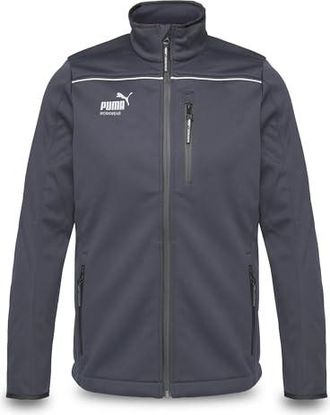 Puma Veste de travail pour hommes en tissu softshell &agrave; trois couches - D&eacute;perlante et coupe-vent - Coupe ajust&eacute;e - Veste softshell veste de travail pour lar