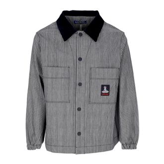 Usual Gestreiftes Samtkragen Jackenhemd - - Jackets - Herren - Grau - L