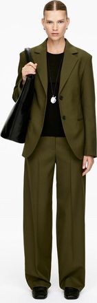 Arket Wollblazer In Hopsack-Bindung -Grün