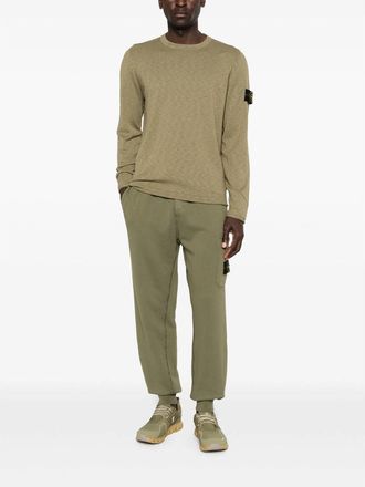 Stone Island Logo-Patch Crew Neck Sweater - Green