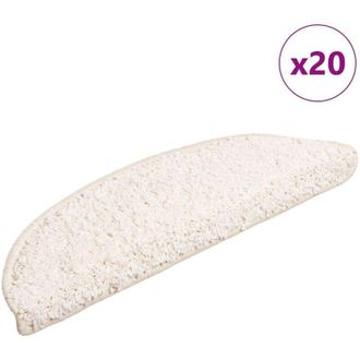vidaXL Stufenmatten 20 Stk. 56x17x3 cm Wei&szlig; Halbrund vidaXL