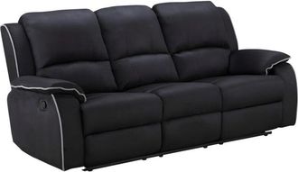 Vente-Unique Vente-unique - Canapé 3 places relax en microfibre hernani - Noir