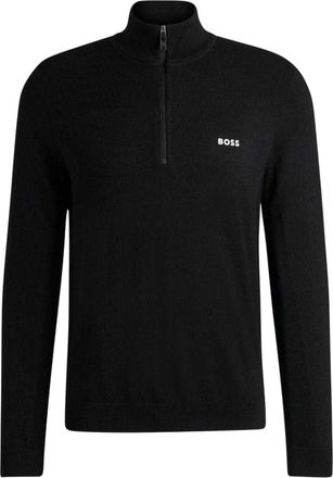 HUGO BOSS Pullover f&uuml;r Herren, Rei&szlig;verschluss, Regul&auml;r (Schwarz)