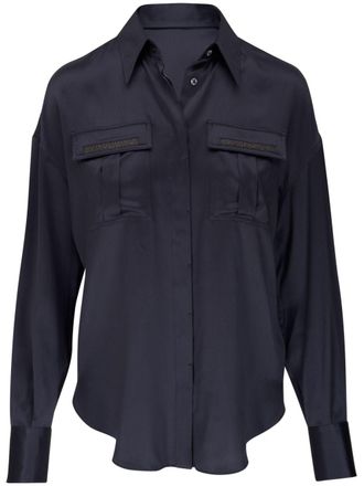 Brunello Cucinelli Verziertes Hemd - Blau