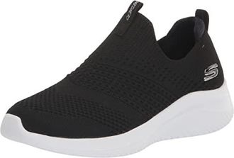 Skechers Baskets Mains Libres Ultra Flex 3.0 Brilliant Path pour Femme, Bordure en Tricot Noir, 36 EU