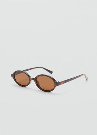 Mango Lunettes de soleil monture ovale chocolat - Femme - Taille unique - MANGO