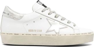 Golden Goose Wei&szlig;e Ledersneakers mit Sternenpatch - - Shoes - Damen - Wei&szlig; - 41 EU