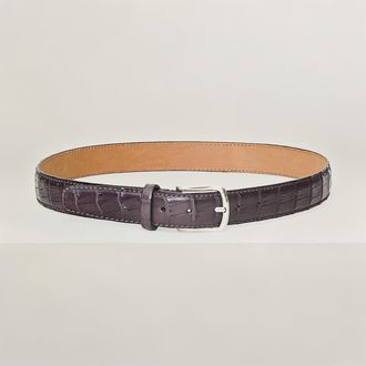 Reptiles House Sasha-Schnalle und Croco-Schwanzgürtel 35 mm - Grau