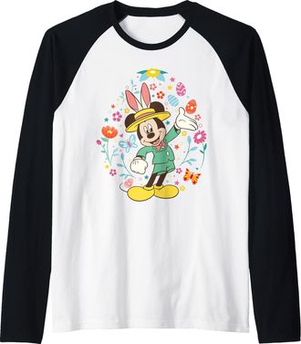 Disney Mickey Mouse with Bunny Ears and Easter Egg Spring Raglan